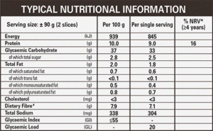 SASKO Low GI Whole Wheat Brown Bread - SASKO